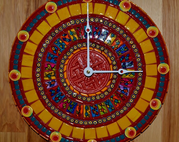 Fiesta Round Mosaic Clock - Etsy