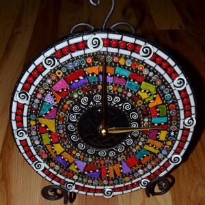 Razzle Dazzle and Swirl Mosaic Clock | Etsy