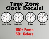Time Zone Clock Decals City Decals Indoor Wall Decals Time - Etsy