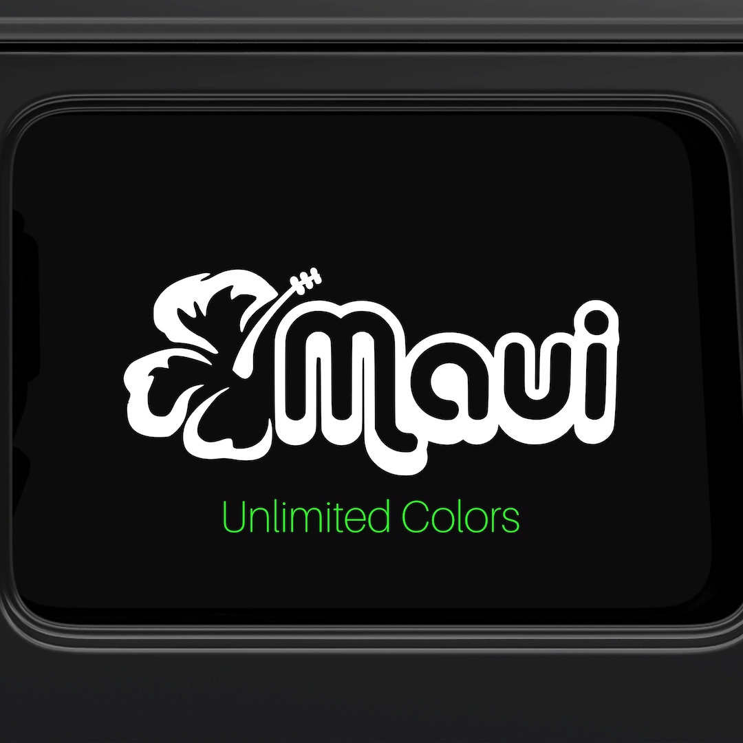 Maui Hawaii Flower Car Decal Window Decal Hawaii Decal Decal Cute Car ...