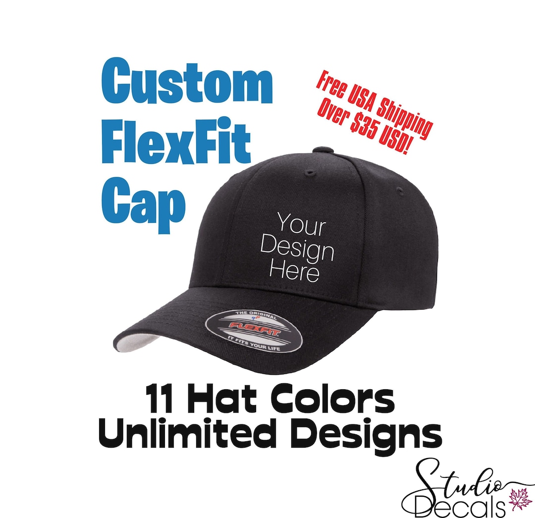 Custom Flexfit Baseball Cap Custom Cap Custom Company Logo Hats Flex ...