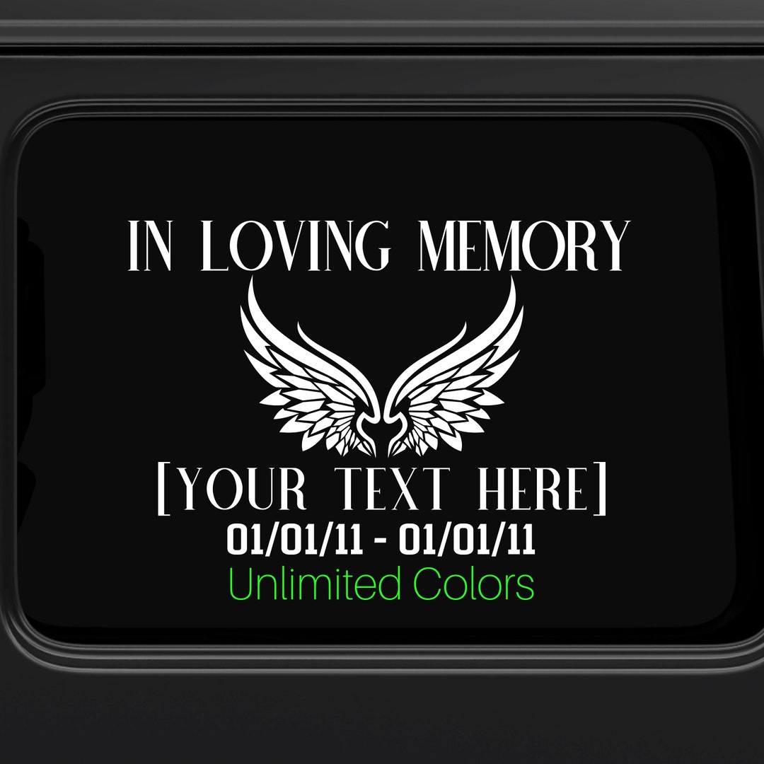 In Loving Memory With Wings Vinyl Decal (multiple Sizes and Colors ...