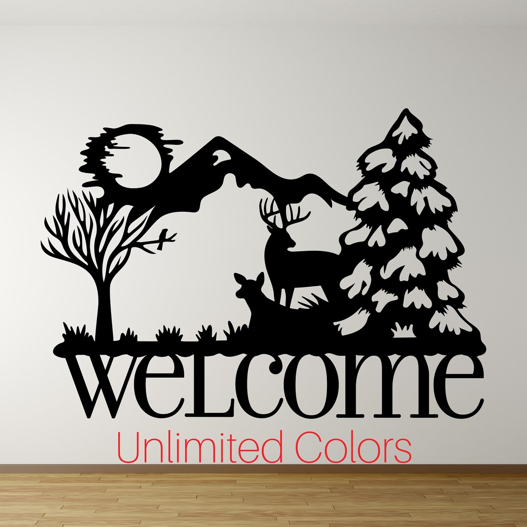 Welcome Sign Welcome Sticker Wall Decal Indoor Wall Decor Home Wall ...