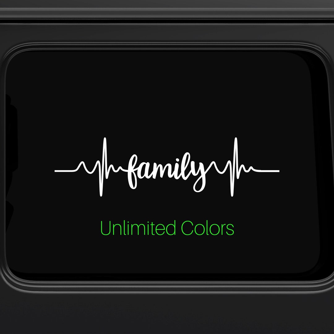 Family Heartbeat Car Decal Heart Beat Decal I Heart Stuff Sticker ...
