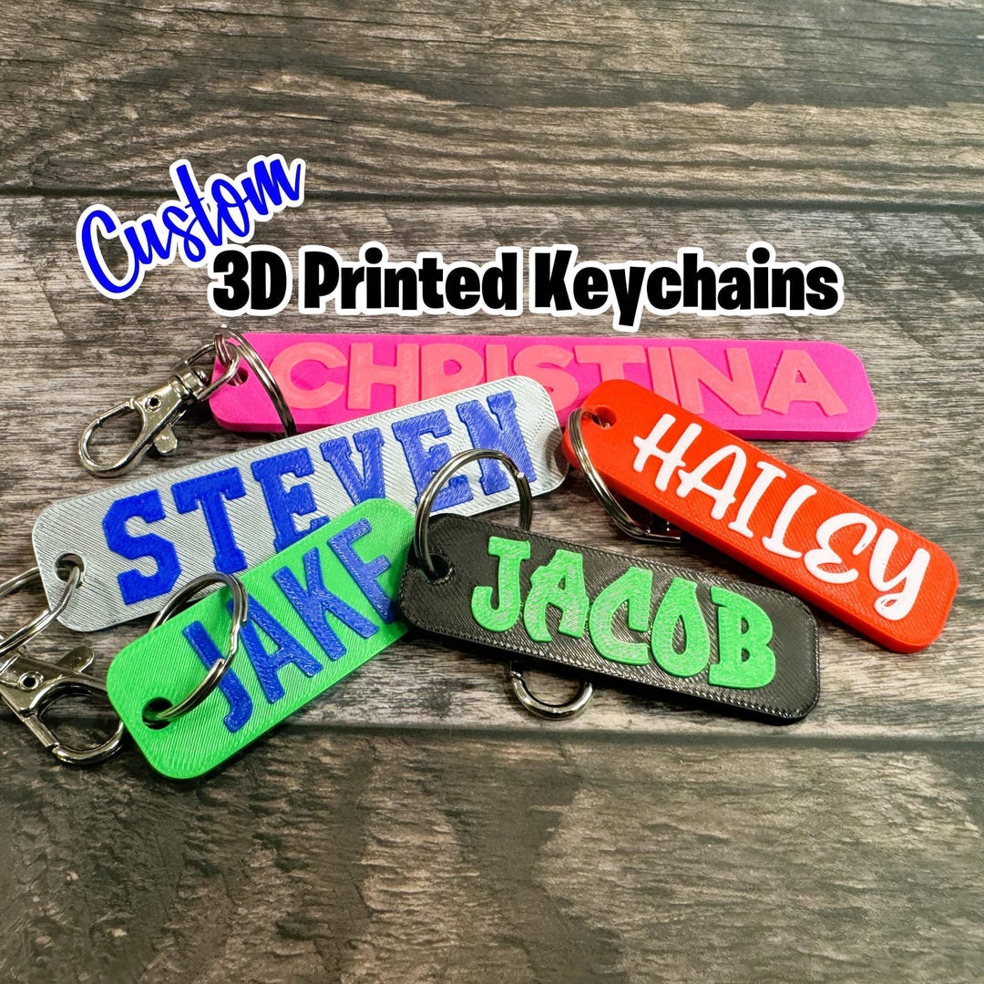 Custom 3D Printed Keychain - Custom Key Chain - Name Keychain - Custom ...