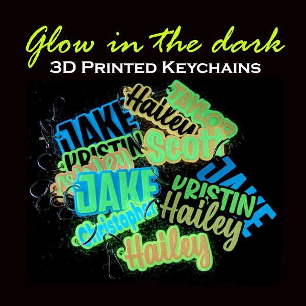 Glow Name Keychain - Etsy UK