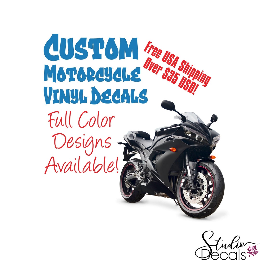 Custom Motorcycle Vinyl Decals Motorbike Decals Motorcycle - Etsy
