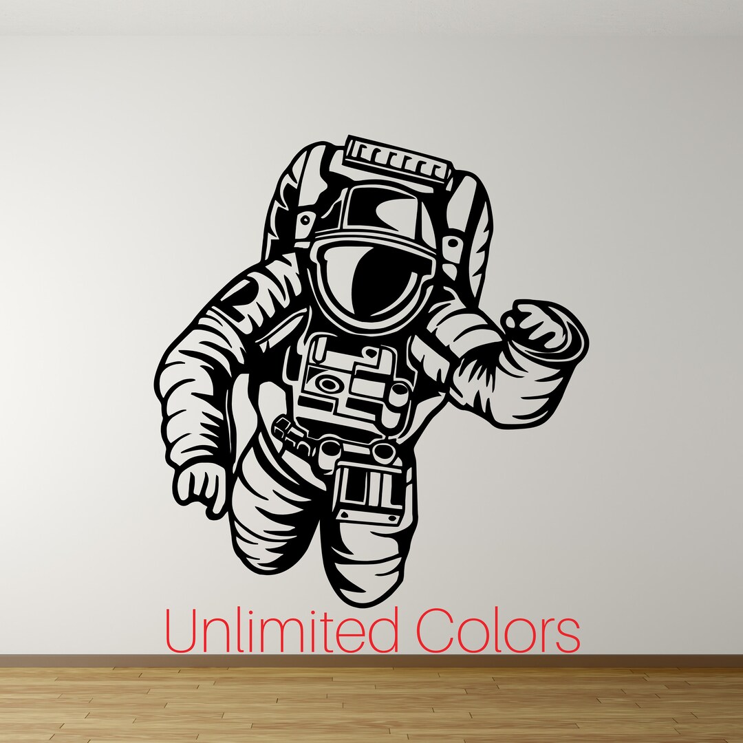 Spaceman Wall Decal Astronaut Wall Decor Astronaut Sticker Space Decor ...