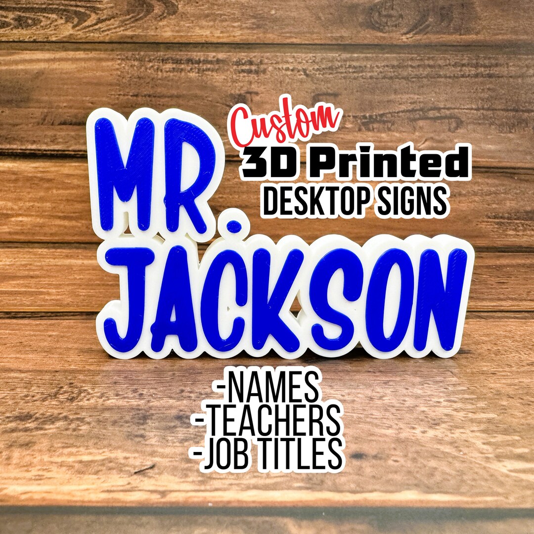 Custom 3D Printed Desktop Signs Desk Signs Desk Names Desk Nameplate ...