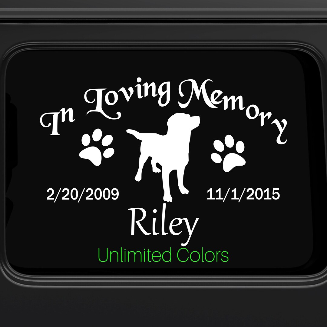 In Loving Memory Pet Vinyl Decal (multiple Sizes and Colors Available ...