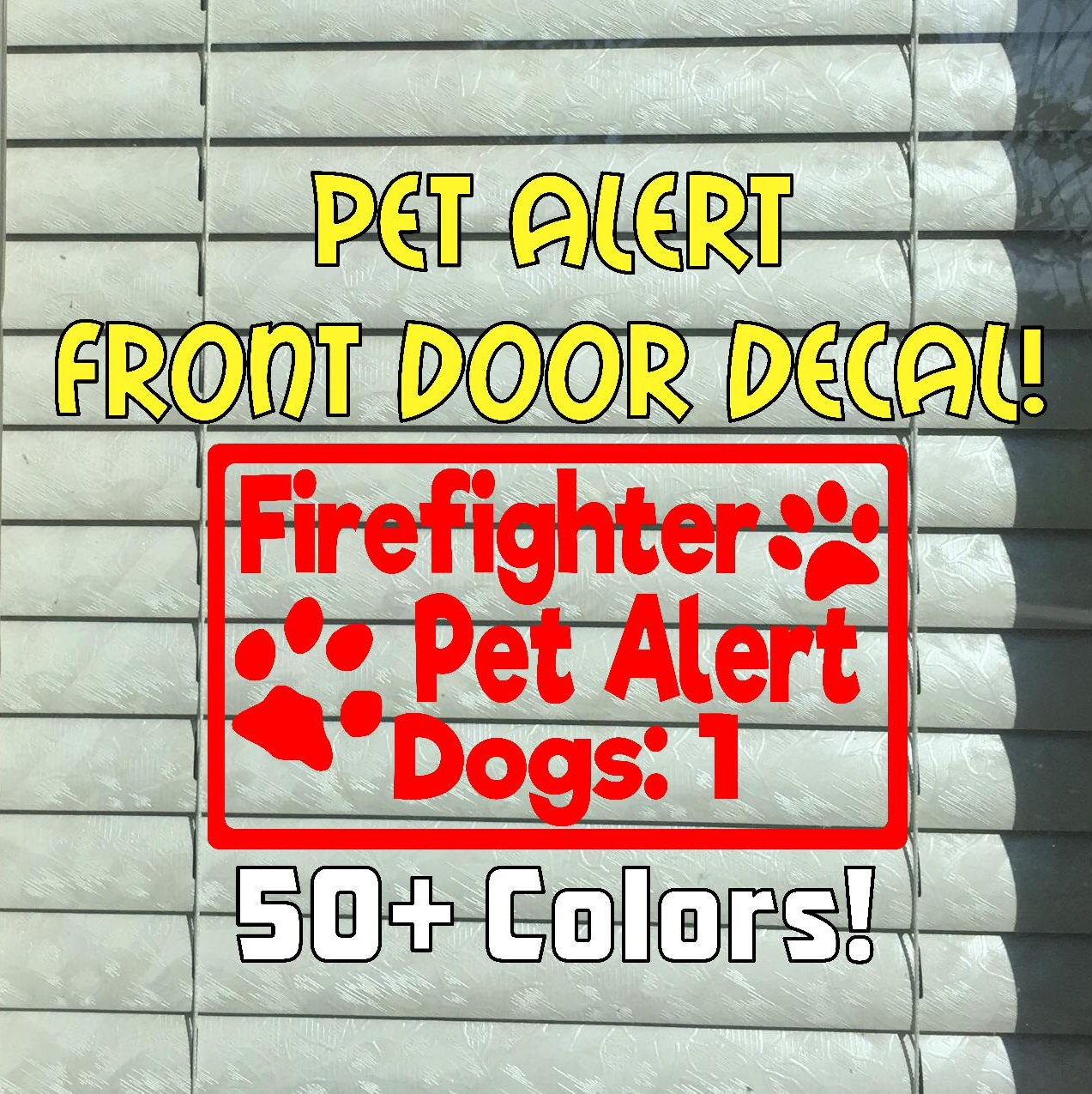 Pet ALERT Front Door Decal Firefighter Warning Sign to - Etsy