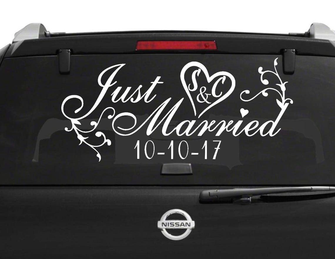 Just Married Car Window Decal Wedding Car Kit Just Married - Etsy