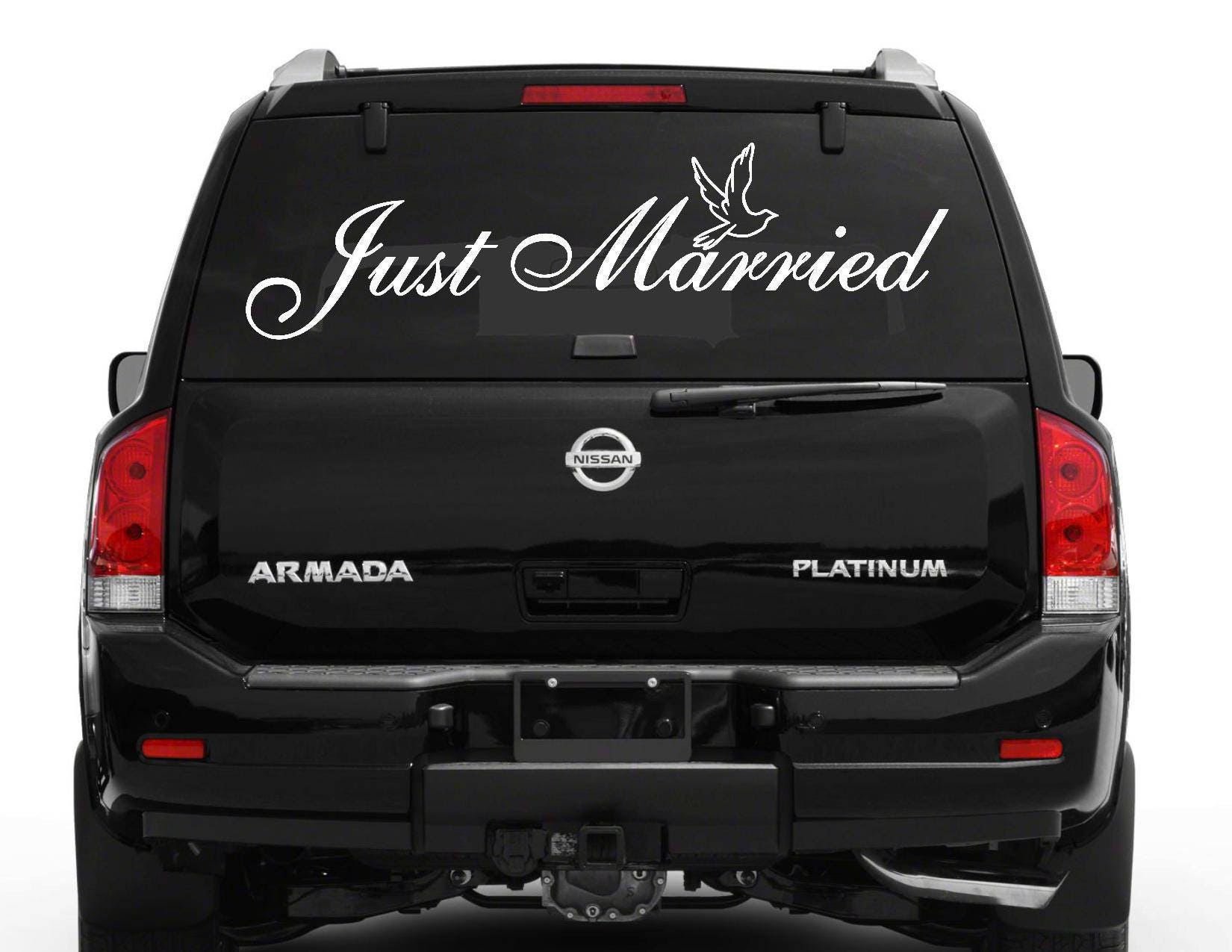Just Married Car Window Decal Wedding Car Kit Just Married | Etsy