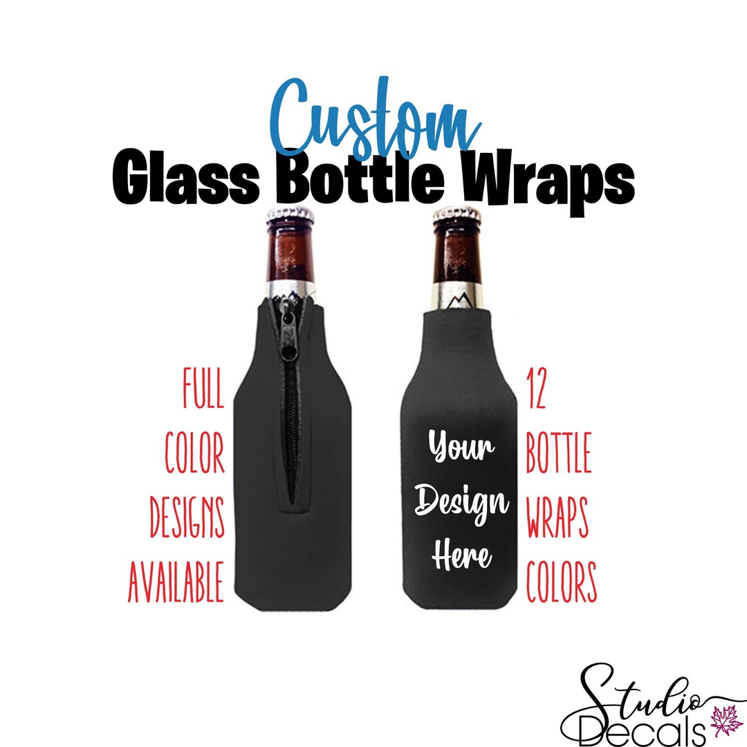Custom Glass Bottle Cooler Bottle Wrap Gift for Dad Gift for Husband ...