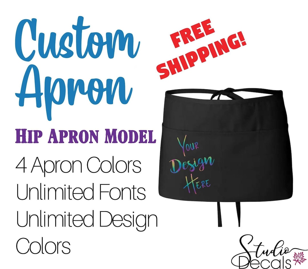 Custom Bartender Waist Apron With Pockets | Butcher Apron | Apron for ...