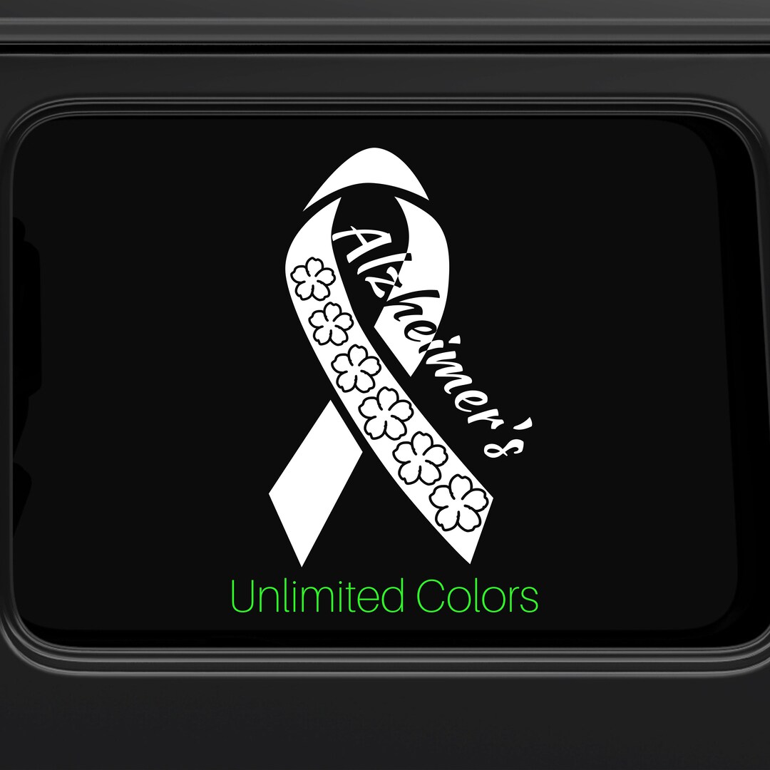 Alzheimer's Support Ribbon Vinyl Decal (multiple Sizes and Colors ...
