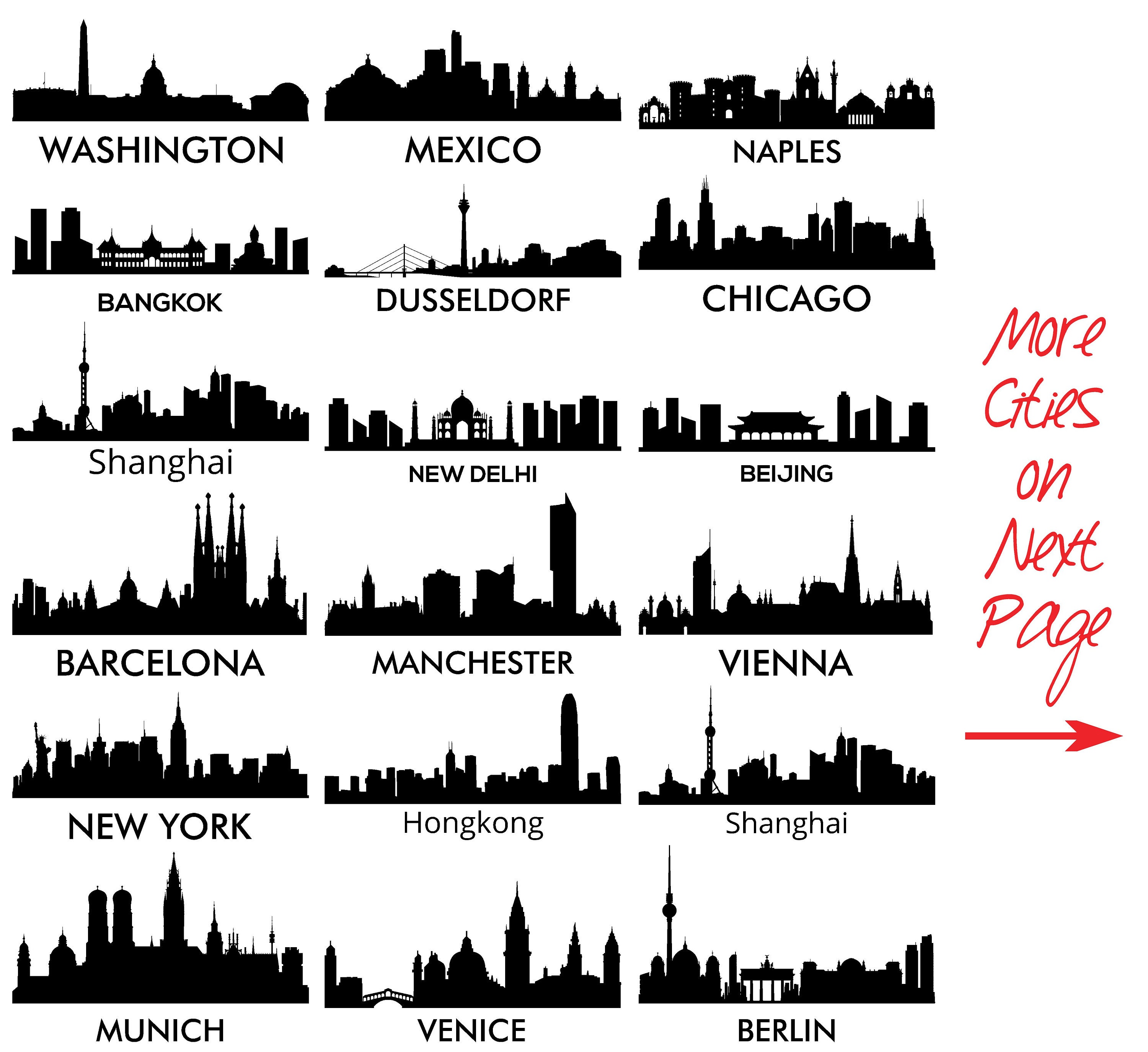 City Skyline Wall Decal London Decal Paris Decal Toronto Decal - Etsy