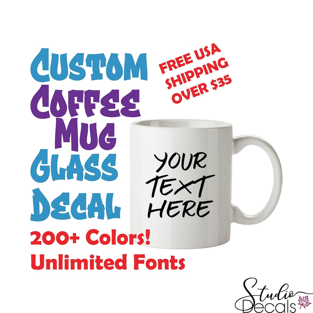 Custom Cup Decals Custom Coffee Mug Decal Tumbler Decal - Etsy