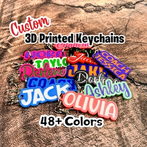 Custom 3D Printed Keychain - Custom Key Chain - Name Keychain - Custom ...
