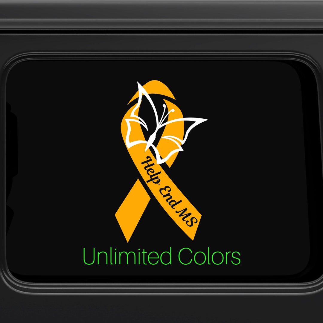 MS Awareness Ribbon Vinyl Decal - Ribbon Vinyl Decal - MS Sticker ...