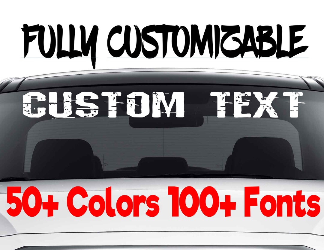 Custom Windshield Decals Word and Number Car Truck Window - Etsy