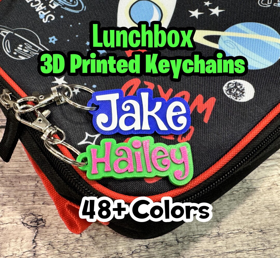 Custom 3D Printed Lunchbox Keychain - Custom Key Chain - Lunch Kit Name ...
