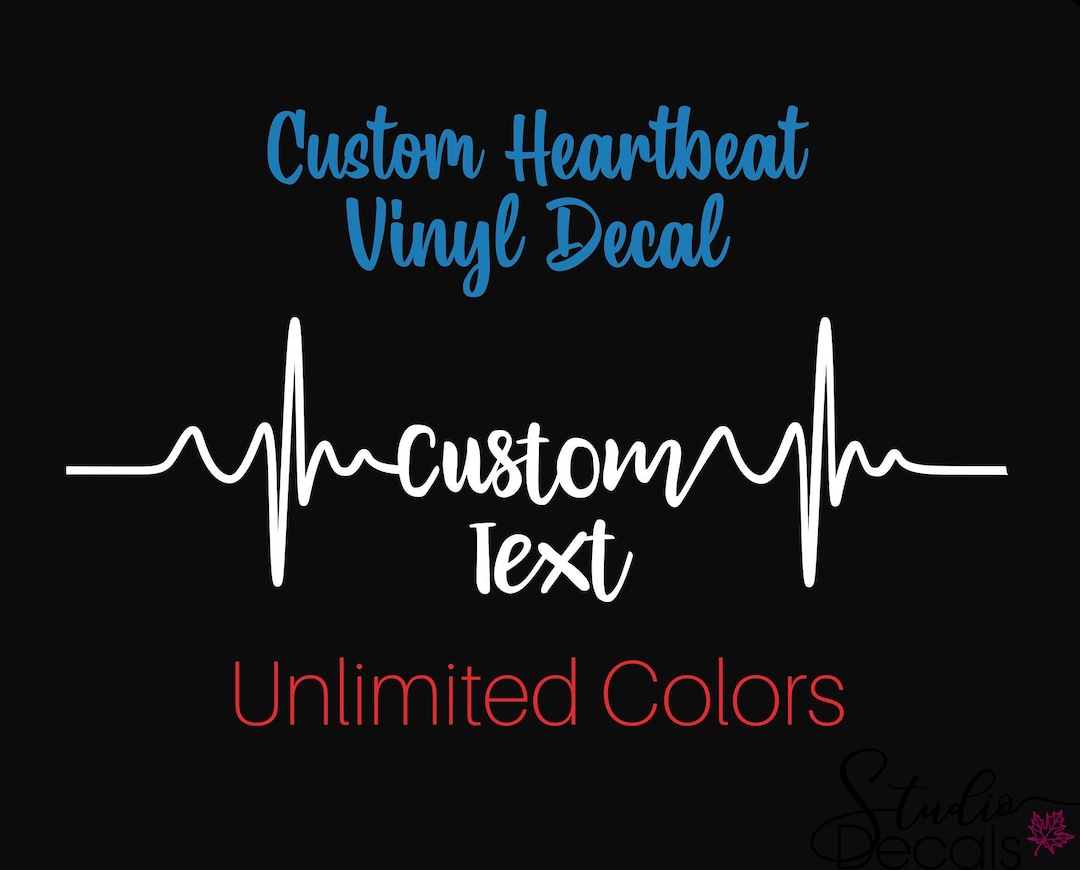 Custom Heartbeat Vinyl Decal Car Decal Heart Beat Decal Heart Sticker ...