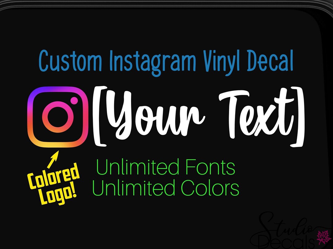 Custom Vinyl Decal for Instagram Handle Vinyl Decal for Instagram ...