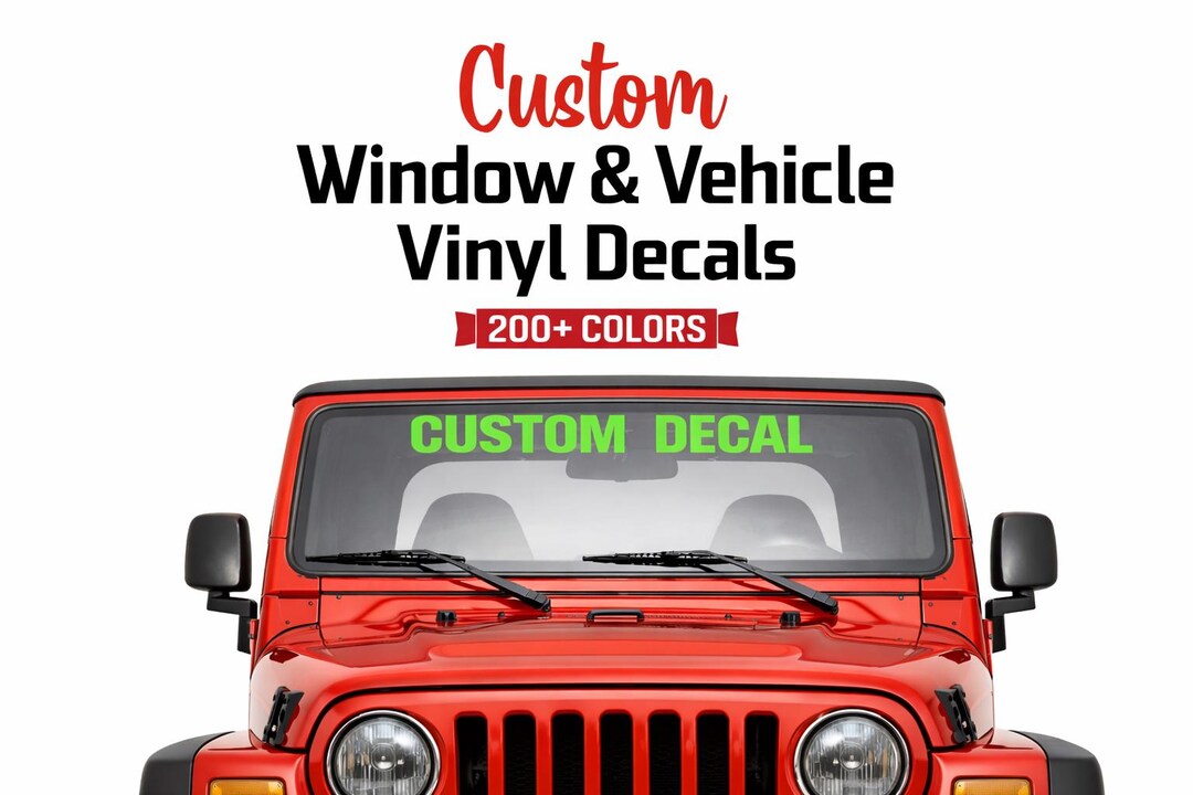 Custom Windshield Vinyl Decal Sticker | Personalized Words & Numbers ...