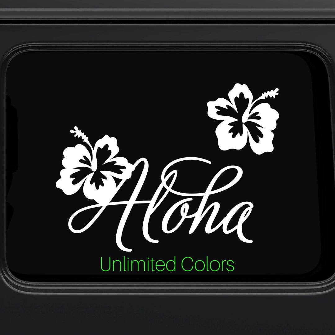 Aloha Decal Hawaii Decal Hawaii Flower Car Window Decal Windshield ...