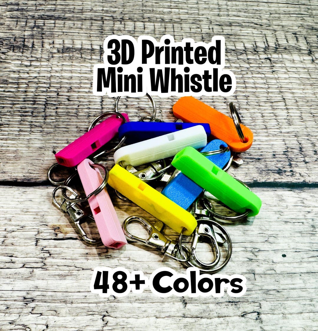 3D Printed Mini Whistle 48+ Colors - Survival Whistle - Keychain ...