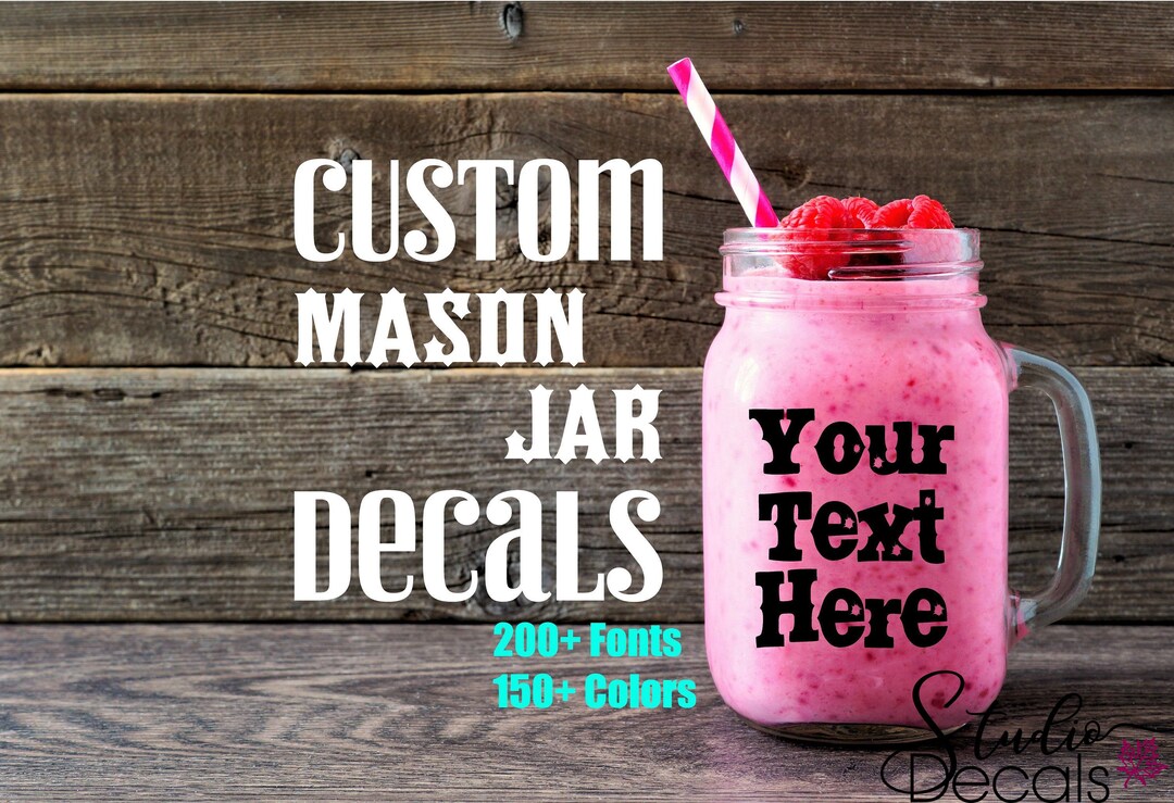 Custom Mason Jar Decals Bachelorette Party Custom Decal Sticker Wedding ...