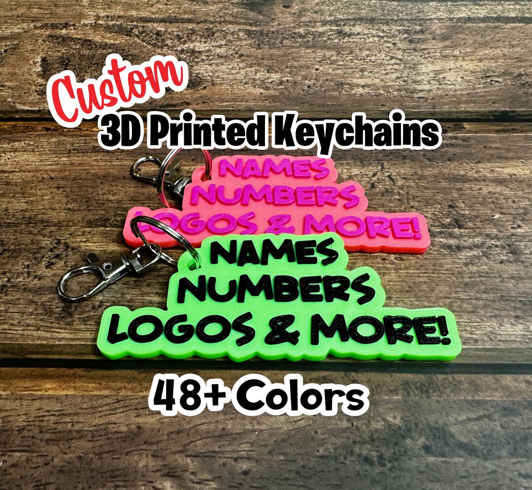 Custom 3D Printed Keychain Keychain Logo Keychain Team Numbers Custom ...