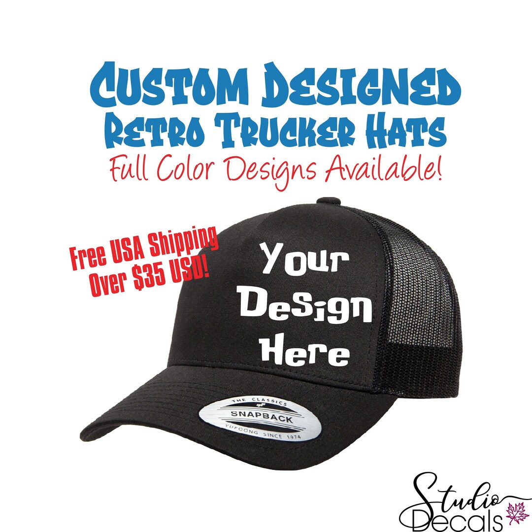 Custom Retro Trucker Baseball Hats Full Color Designs Company Logo Hats ...