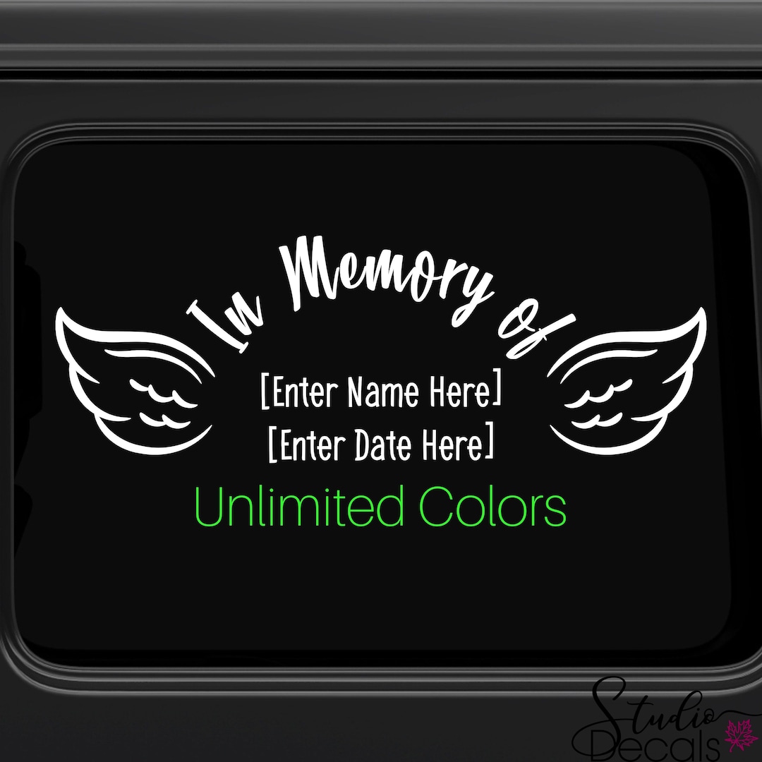 In Memory of Car Decal in Loving Memory Decal Memorial Decal for Family ...