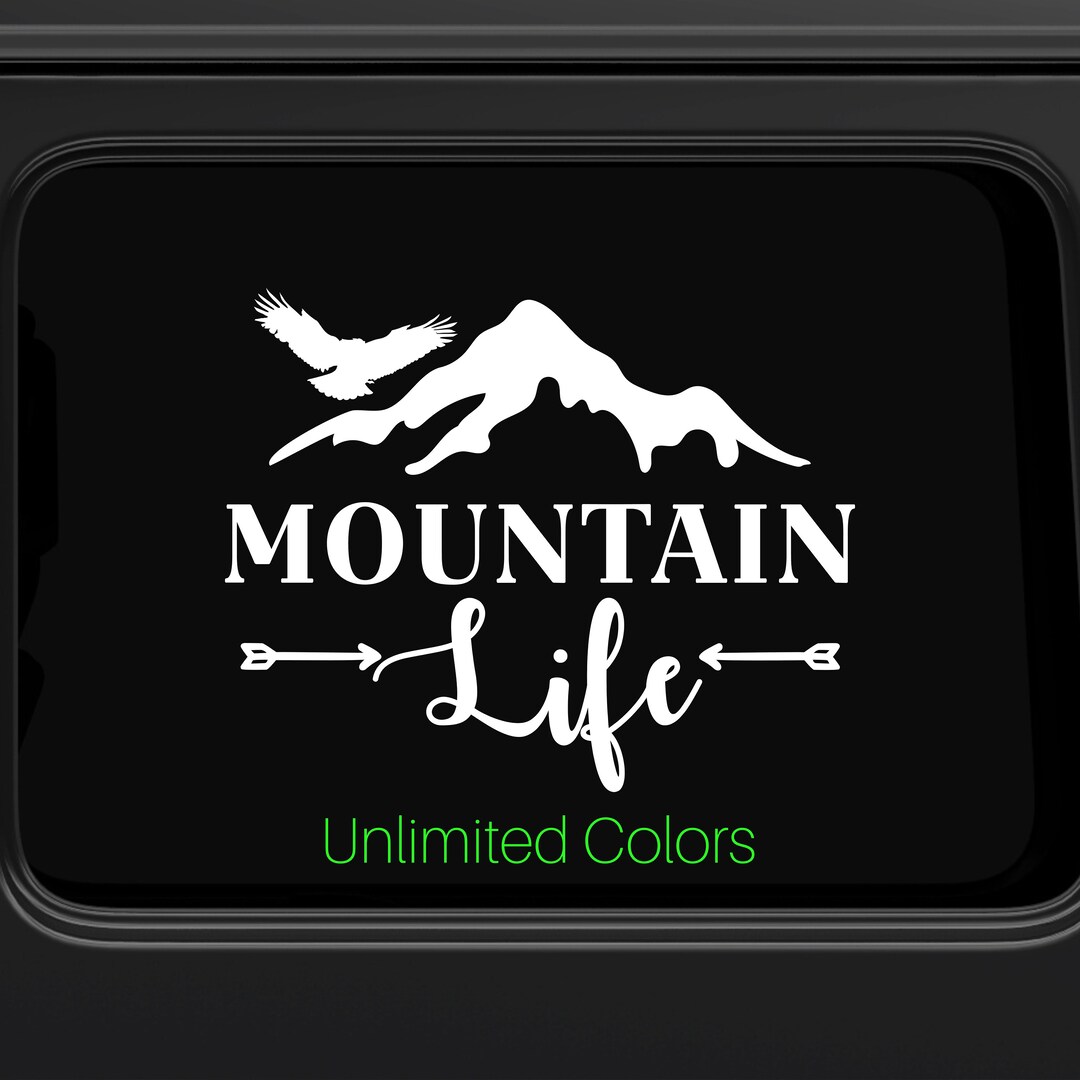 Mountain Life Car Decal, Mountains Window Decal, Outdoor Life Decal ...