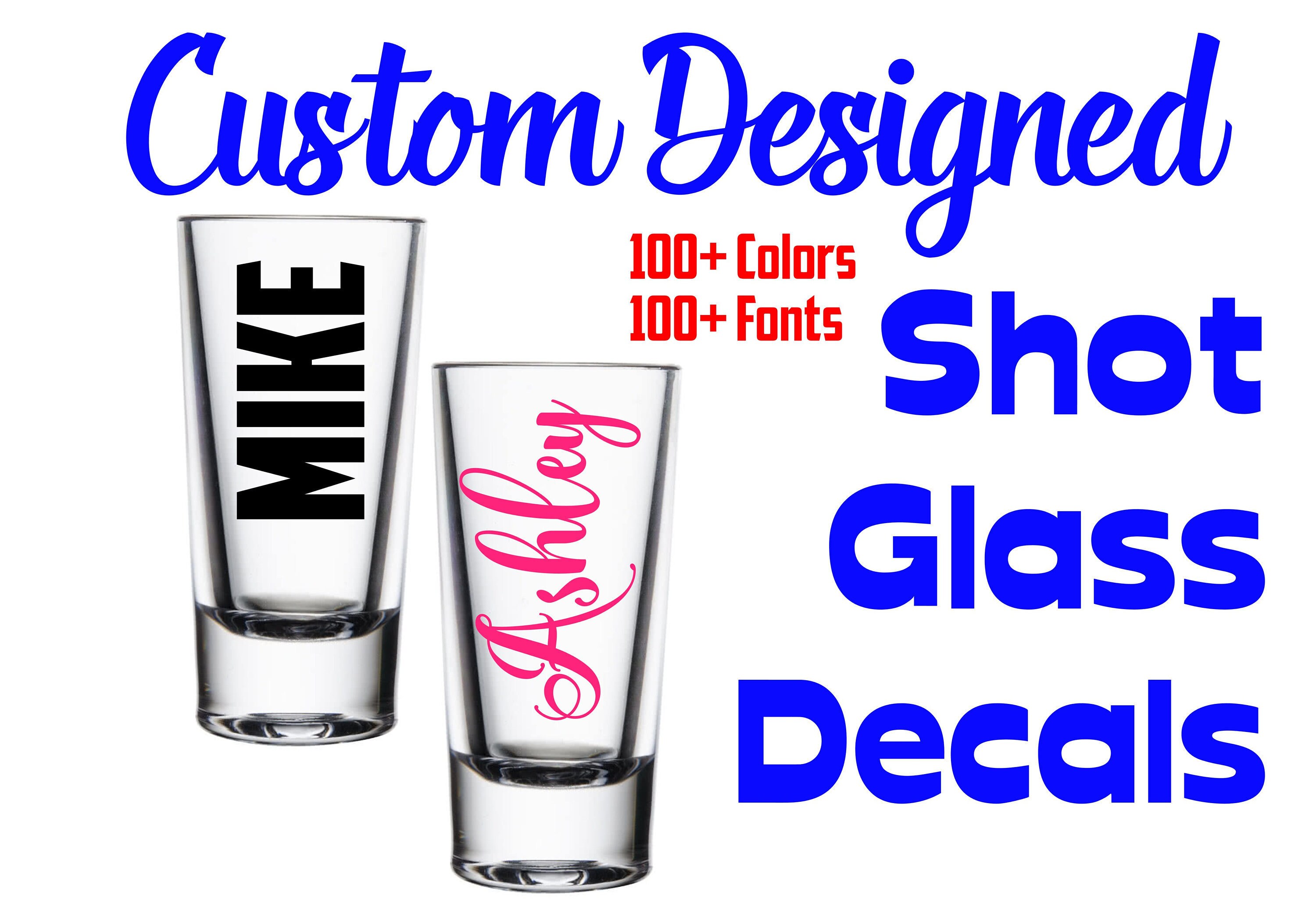 Shot Glass Custom Decal Sticker Bachelorette Party Wine Glass | Etsy Canada