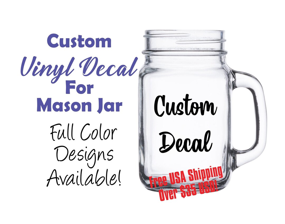 Custom Mason Jar Vinyl Decals | Bachelorette Party Decals | Wedding ...