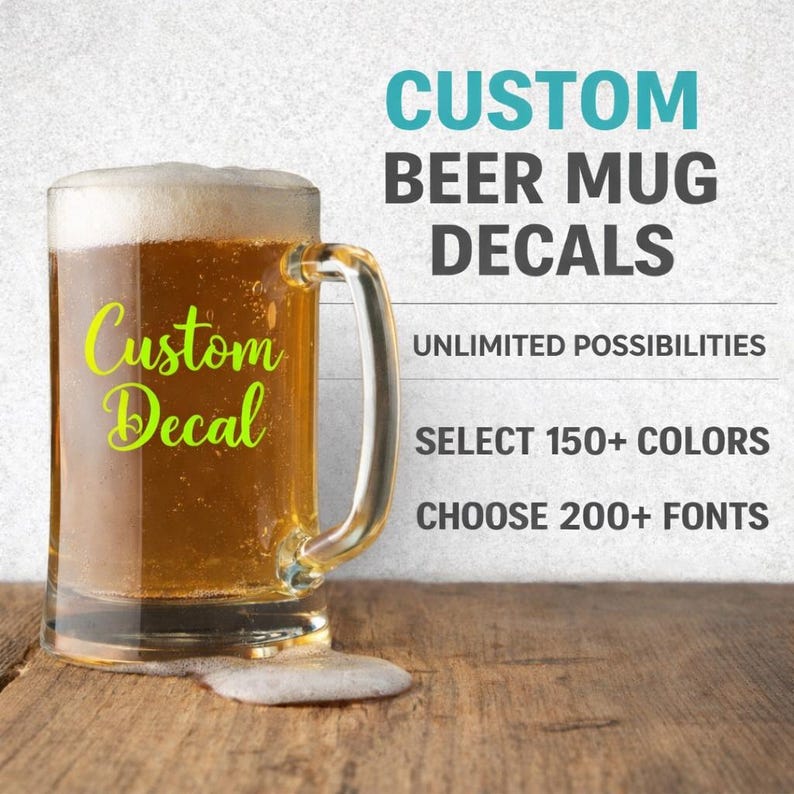 Custom Beer Mug Decals Bachelorette Party Custom Decal Sticker Wedding ...