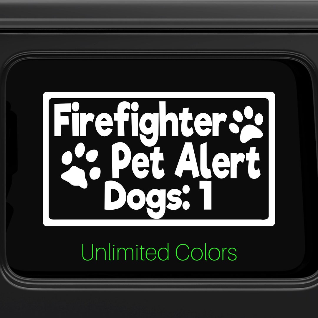 Pet ALERT Front Door Decal, Firefighter Warning Sign to Protect Pets - Etsy