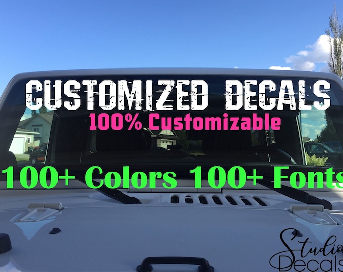 Custom Windshield Decals Word and Number Car Truck Window Custom ...