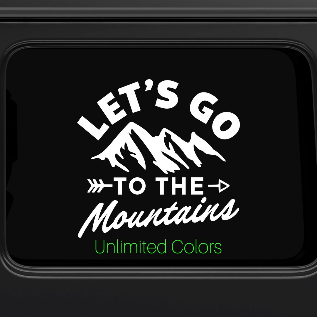 Mountains Window Decal Mountain Decal Camping Sticker Trailer Decal ...