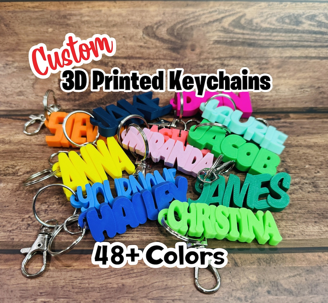 Custom 3D Printed Keychain Custom Key Chain Name Keychain Custom Key ...