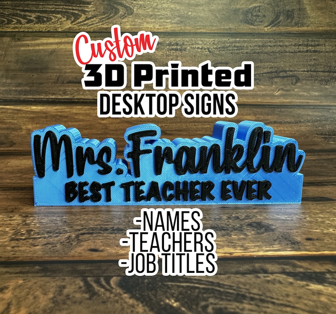 Custom 3D Printed Desktop Signs - Desk Signs - Desk Names - Desk ...