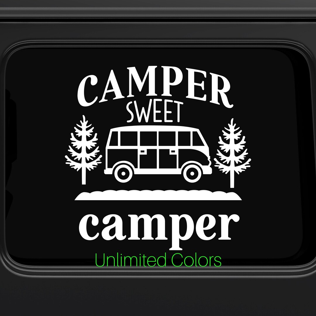 Camper Sweet Camper Window Decal Trailer Decal Trailer Sticker Camping ...