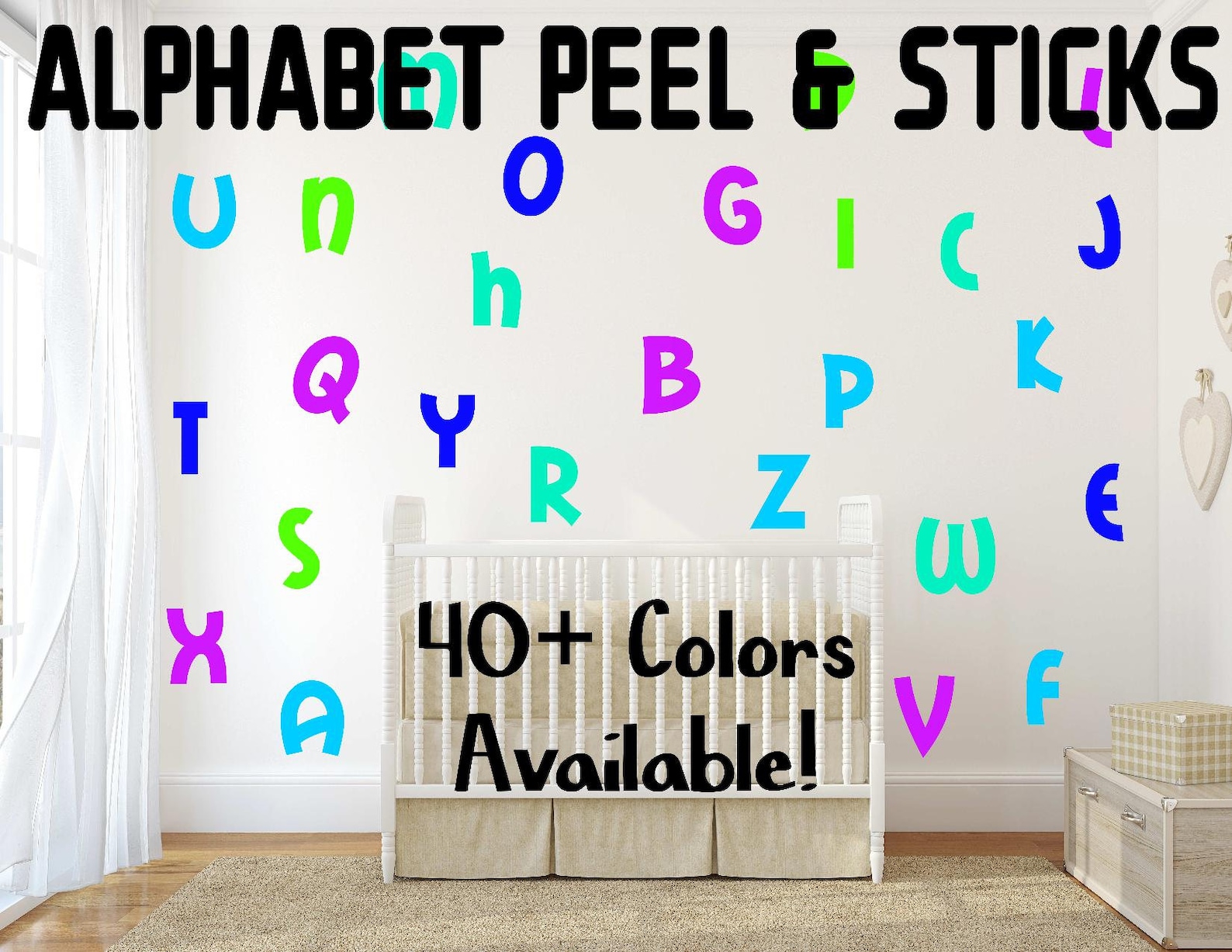 Alphabet Peel & Sticks Alphabet Stickers Wall Decals for Kids - Etsy Canada