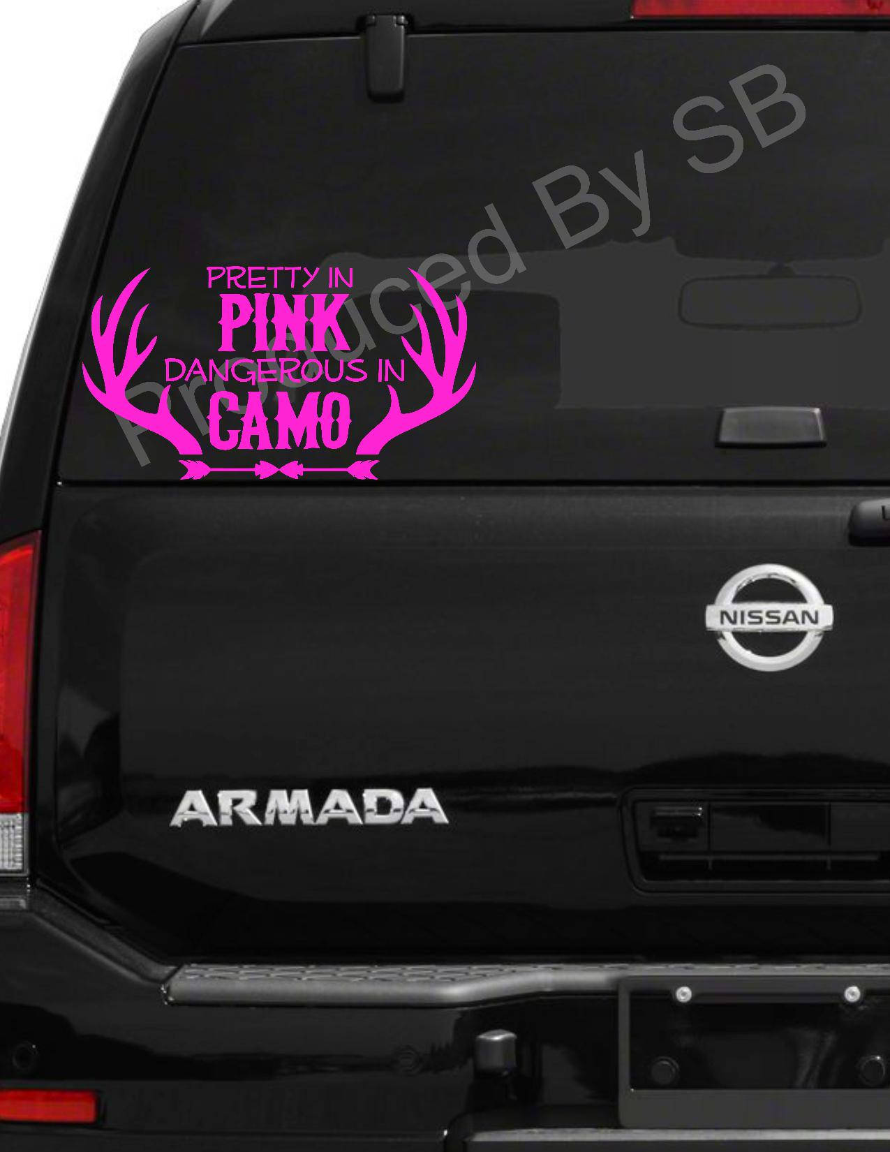 Pretty in Pink Dangerous in CAMO Car Decal for Women and - Etsy