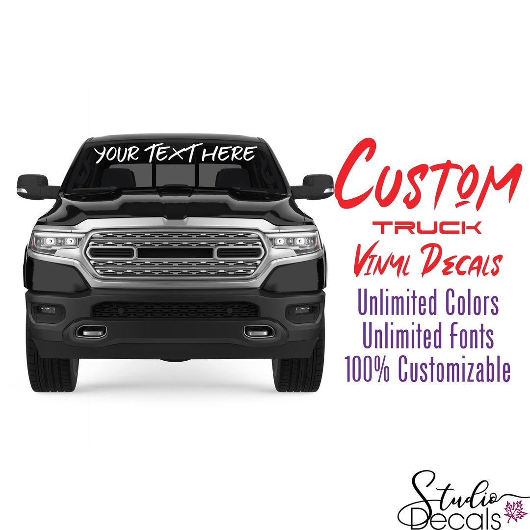 Custom Truck Windshield Vinyl Decals Decals Vinyl Car Truck - Etsy