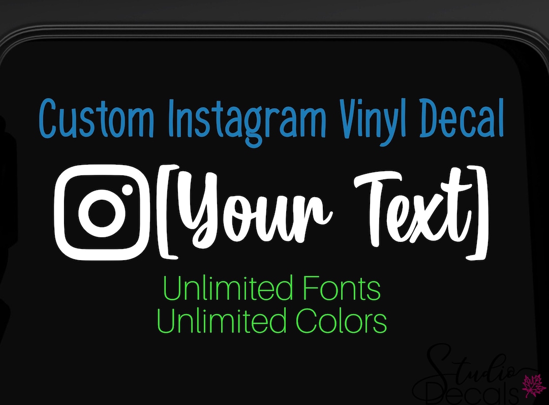 Custom Vinyl Decal for Instagram Handle Vinyl Decal for Instagram ...