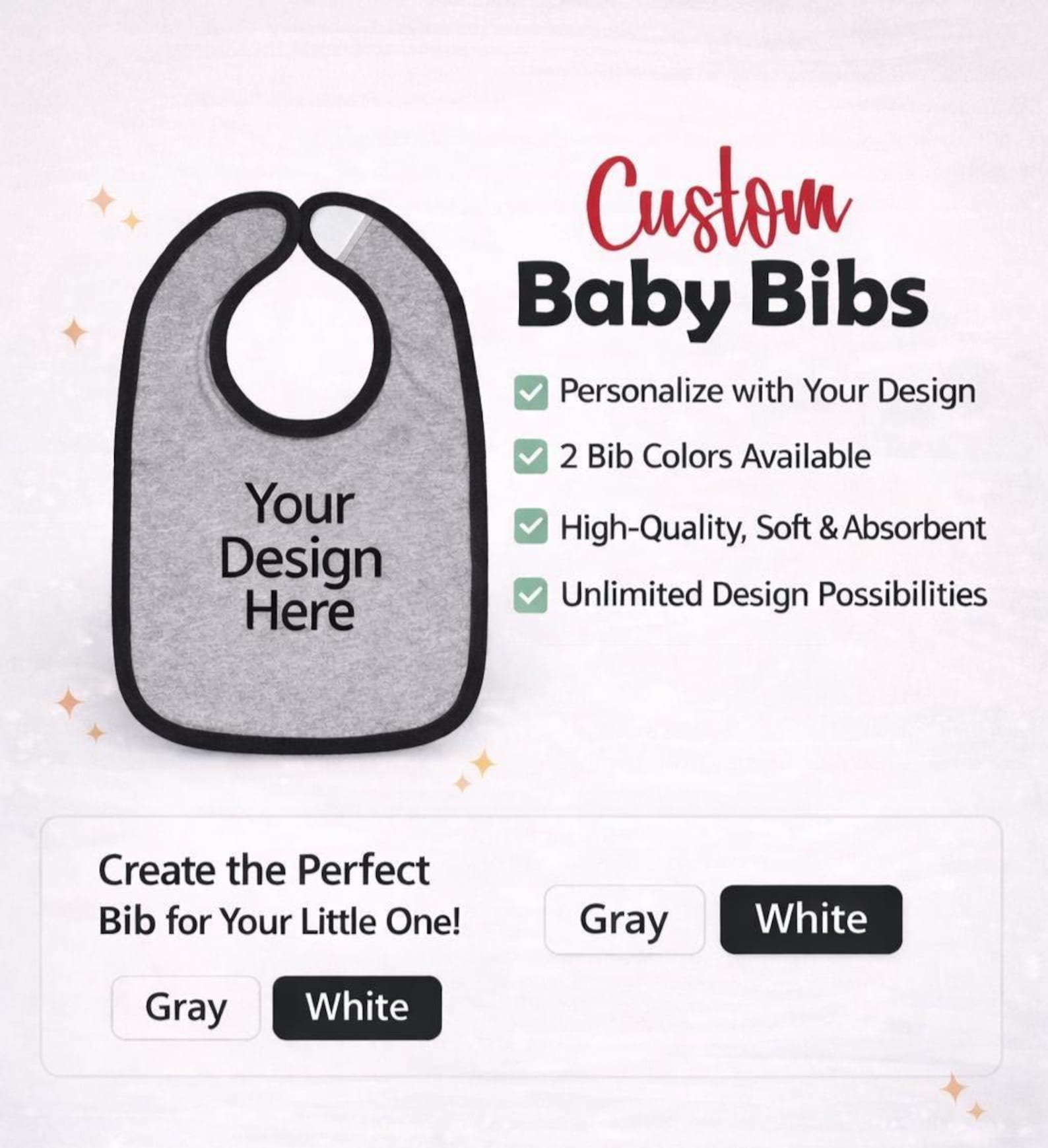 Custom Baby Bib - Custom Infant Bib - Gift for Baby - Gift for New ...